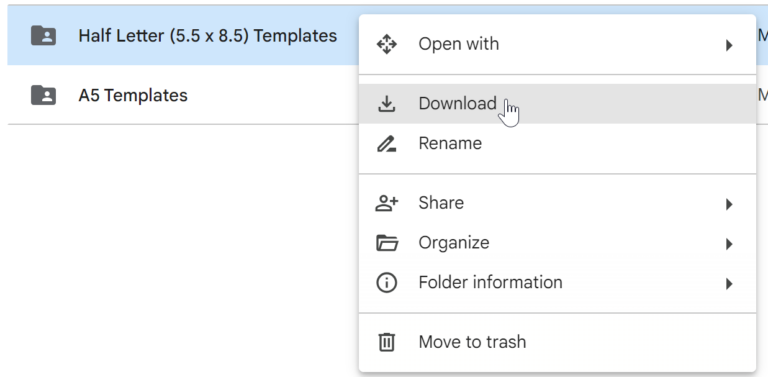 Free Half Letter Printable PDF Template Downloads
